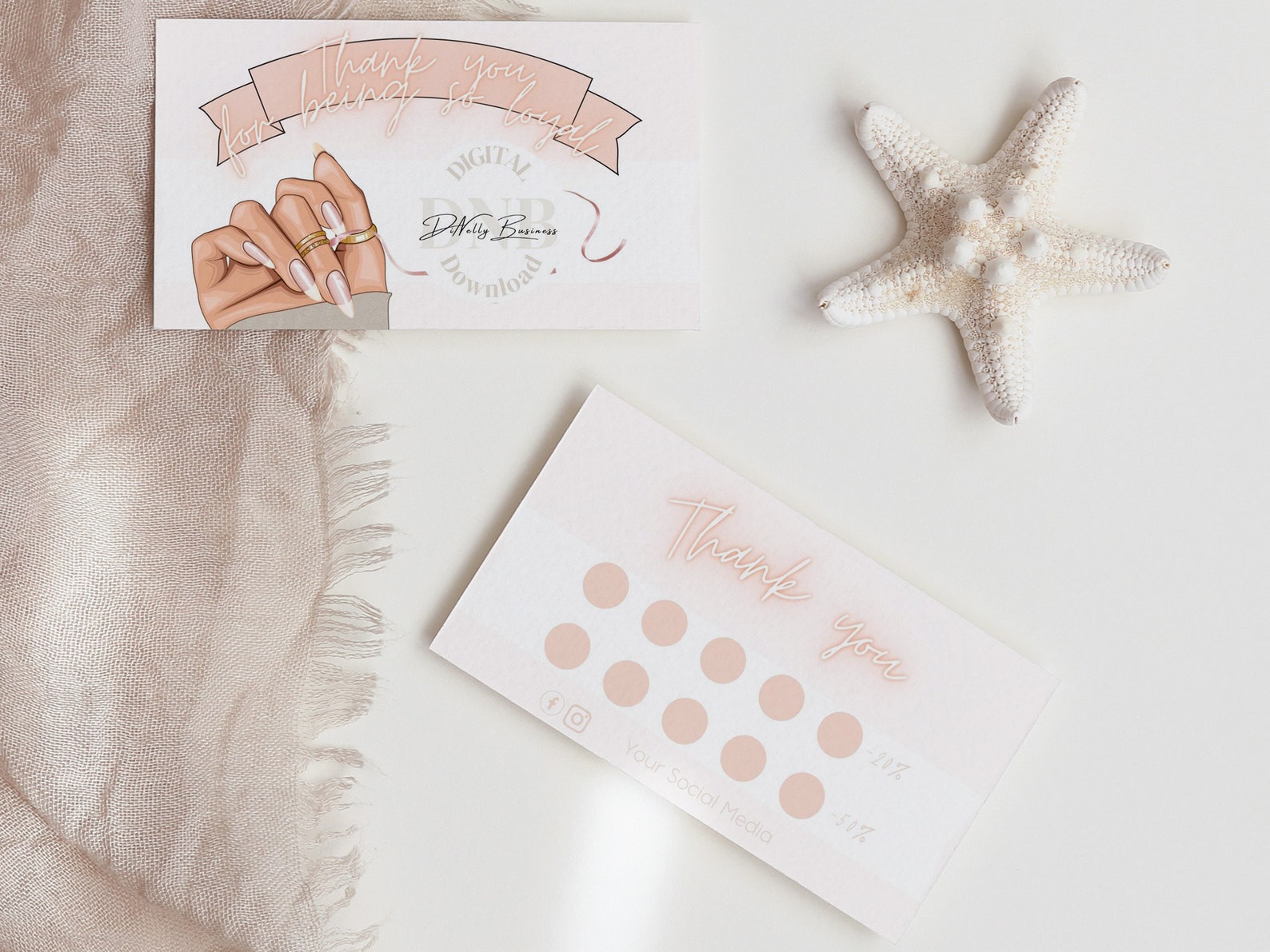 Nail Salon Loyalty Card Thank You Card Nail Salon Card, Nail Technician ...