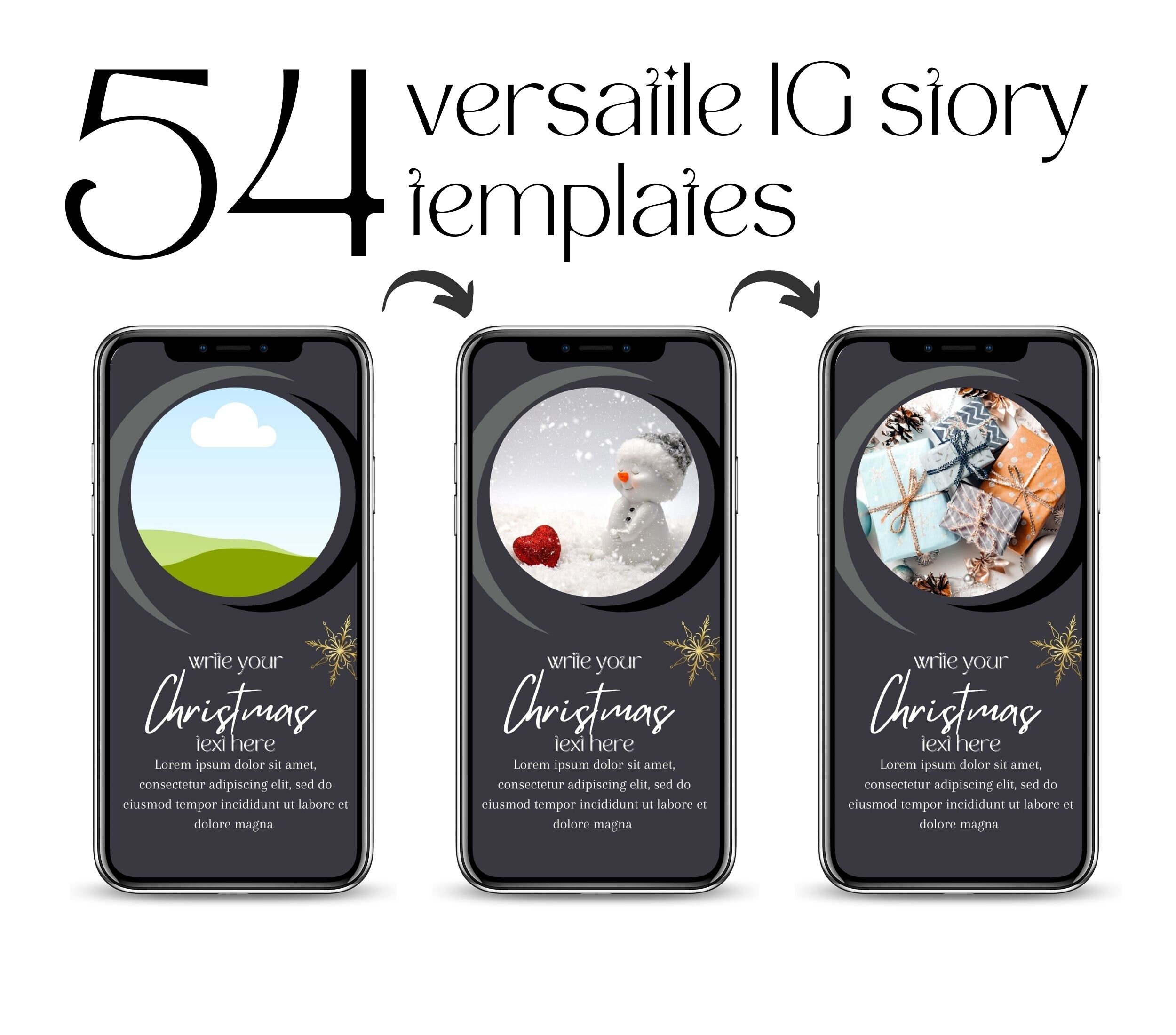 Black Christmas Instagram Story Templates, 54 Salon IG Story Templates ...