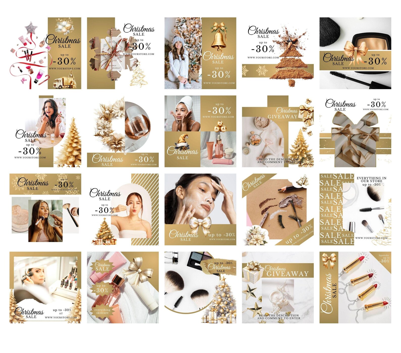 20 Christmas-themed Sales & Giveaway Instagram Post Templates | DIY ...