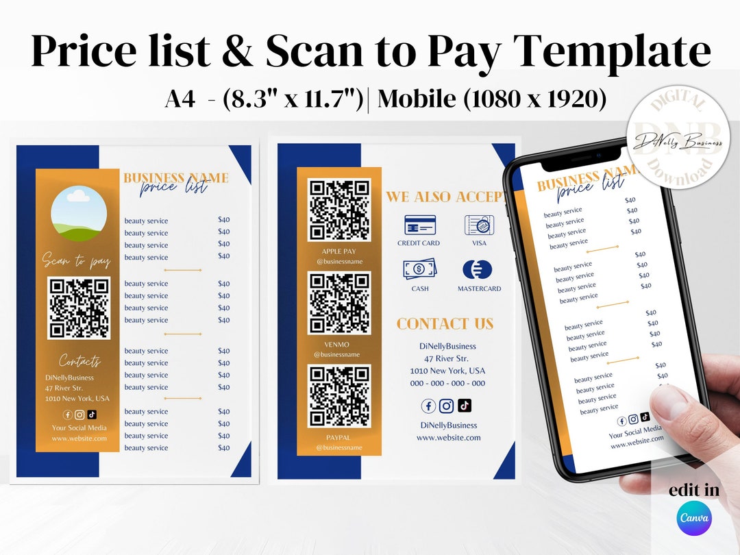 Price List and Scan to Pay - Etsy