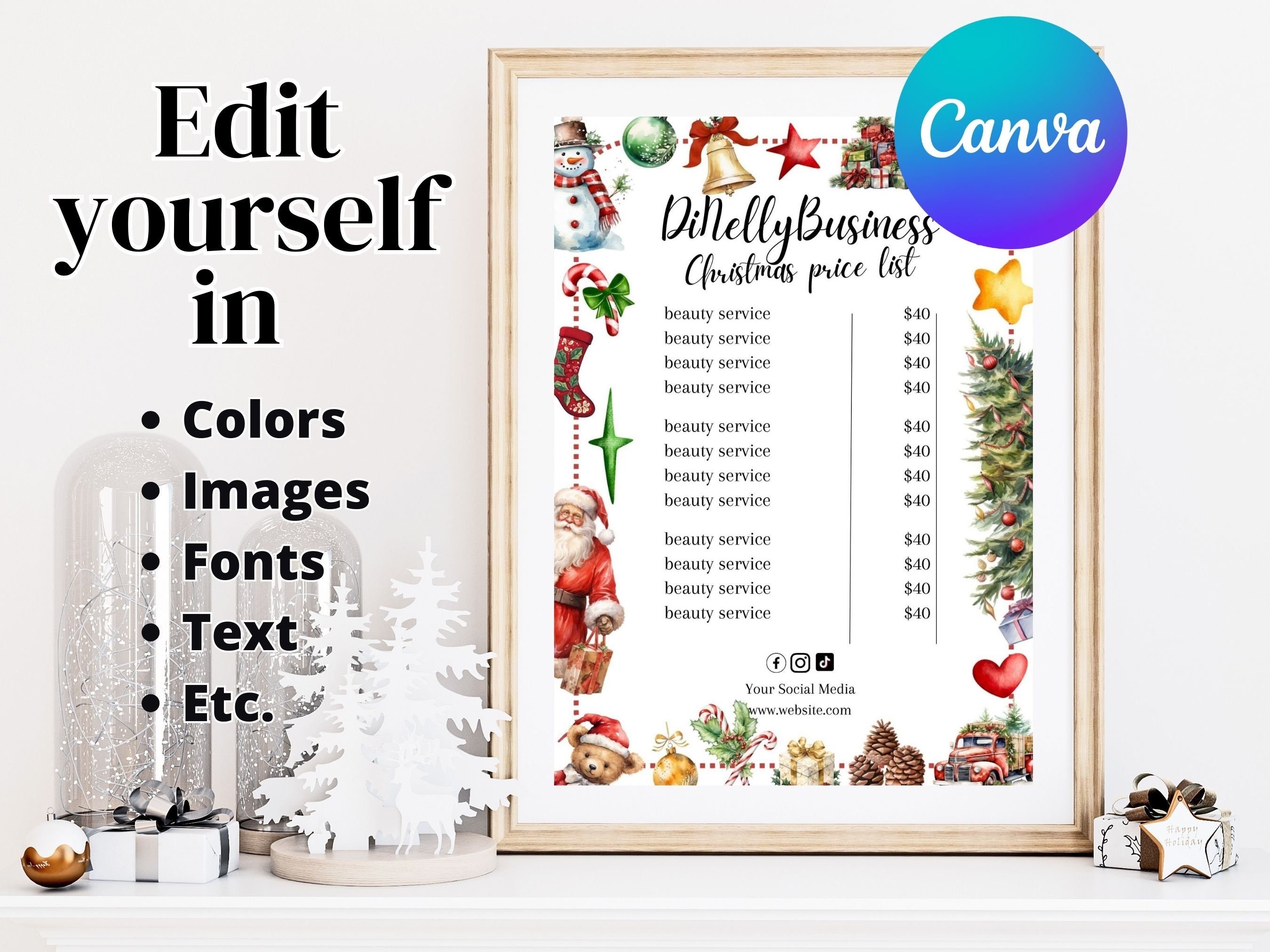 Christmas Price List, Salon Price List, Ig Price List, Christmas ...