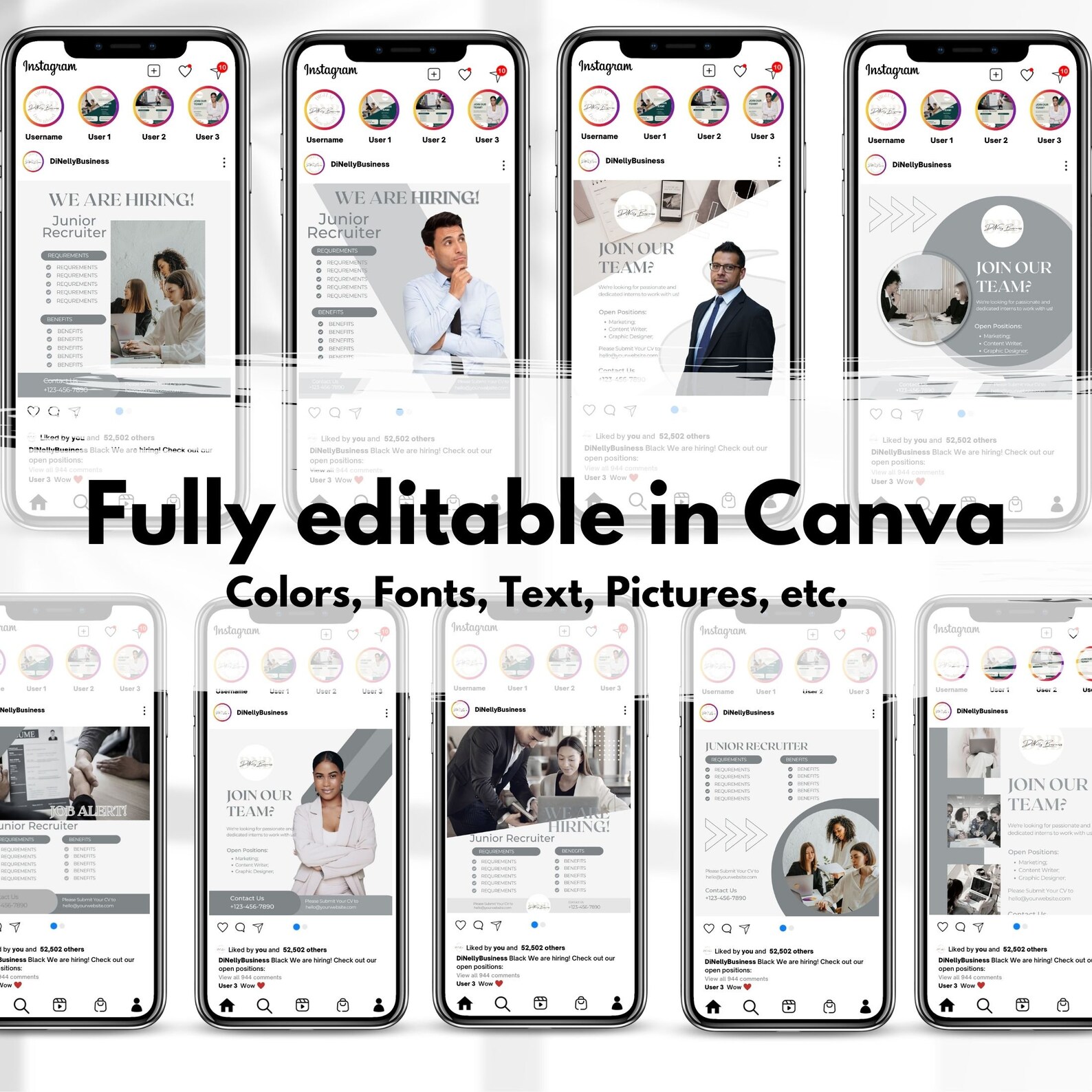 Human Resources Instagram Post Templates We Are Hiring Instagram Posts ...