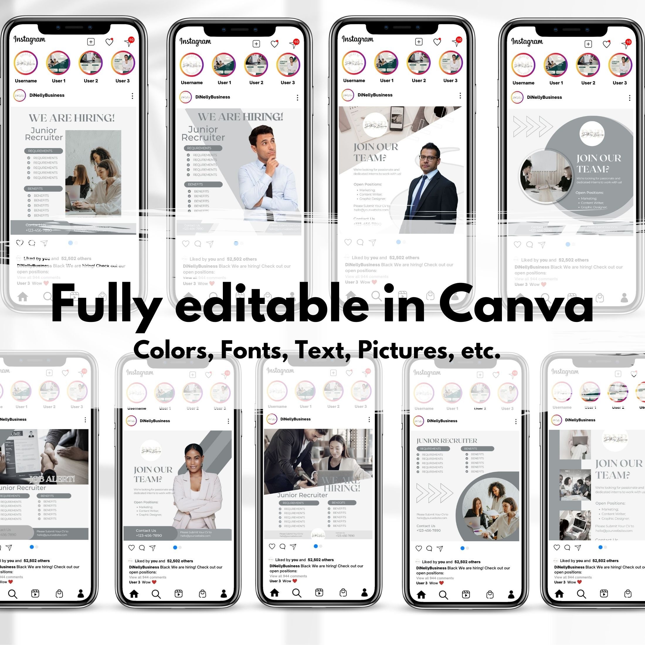 Human Resources Instagram Post Templates | We Are Hiring Instagram ...