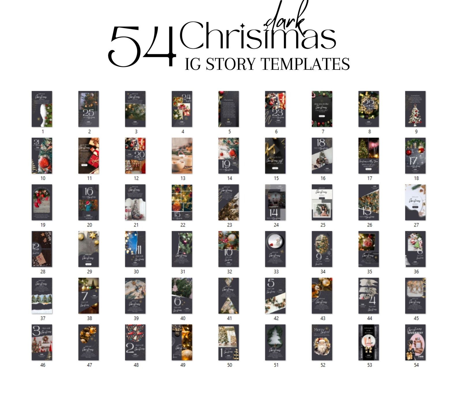 Black Christmas Instagram Story Templates, 54 Salon IG Story Templates ...