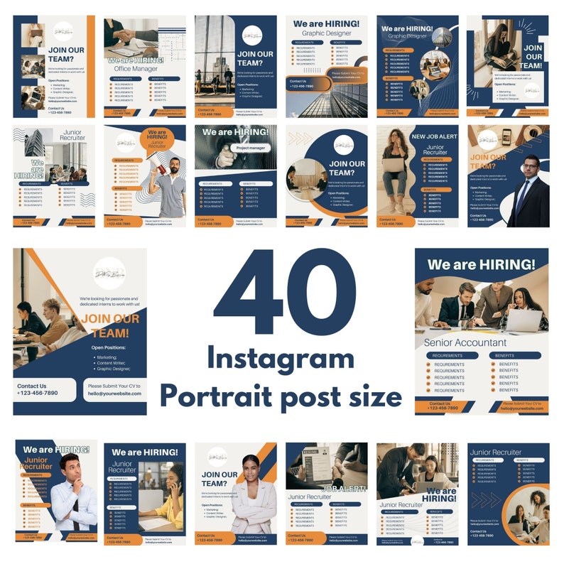 Recruitment Instagram Post Templates | Job Offers Instagram Posts ...