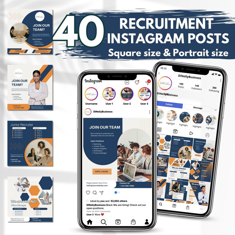 40 Recruitment Instagram Post Templates | Job Offers Instagram Posts ...