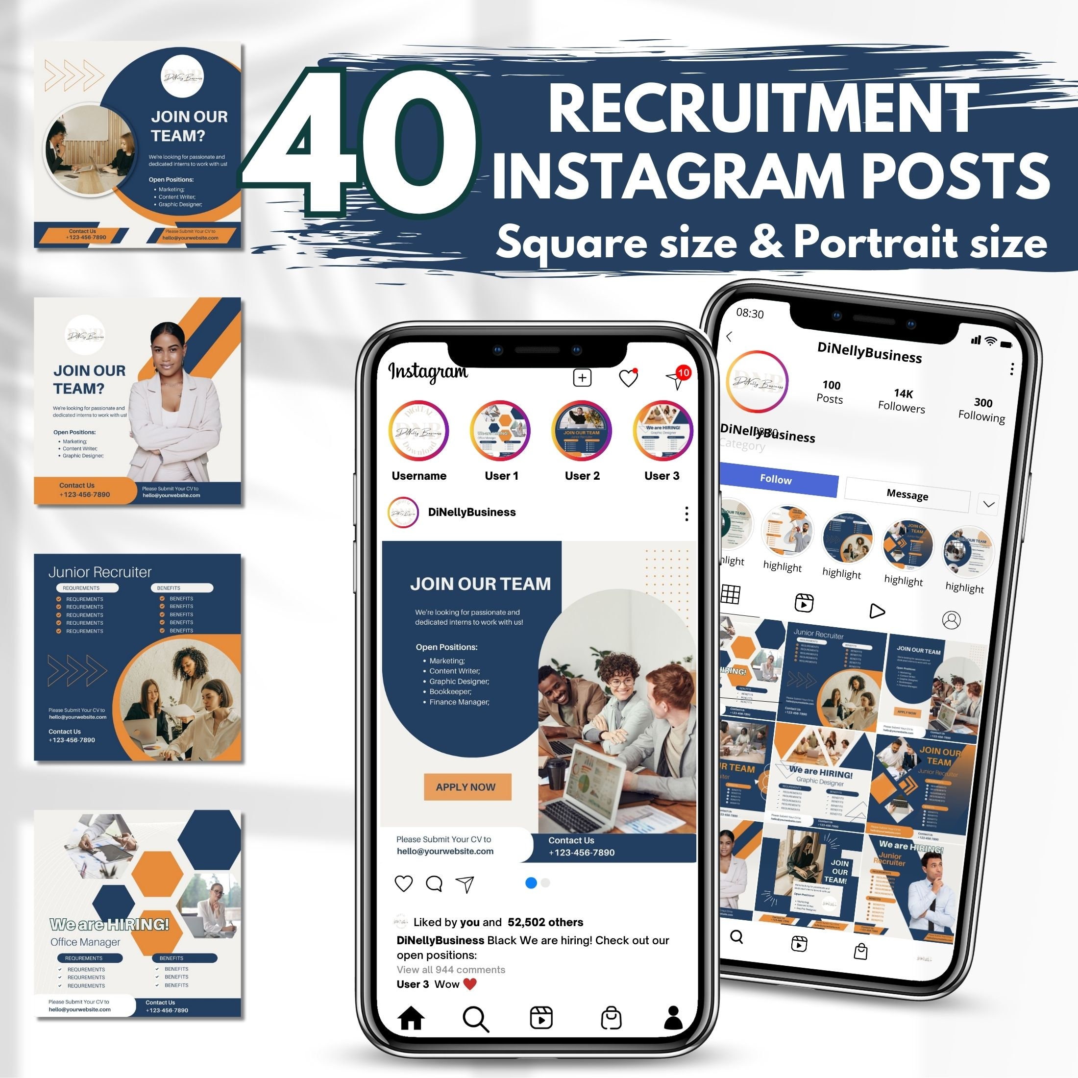 Recruitment Instagram Post Templates | Job Offers Instagram Posts ...