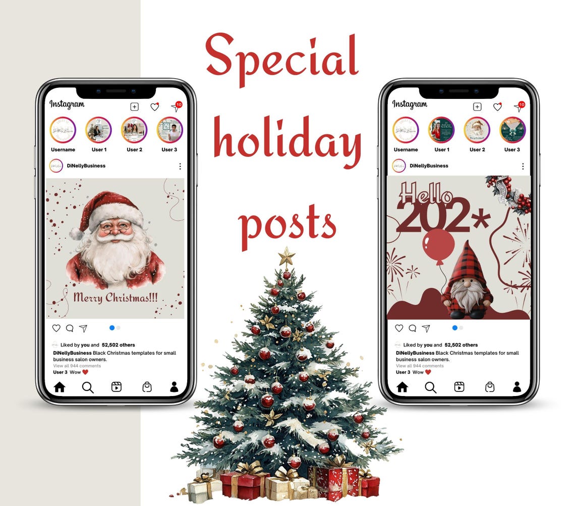 Recruitment Christmas Instagram Post Templates, Recruitment Holiday ...