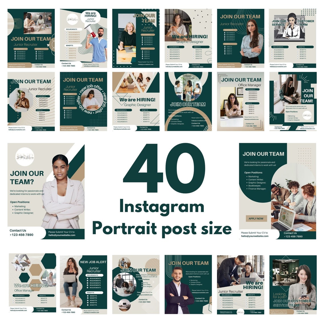 Recruitment Instagram Post Templates | Job Offers Instagram Posts ...