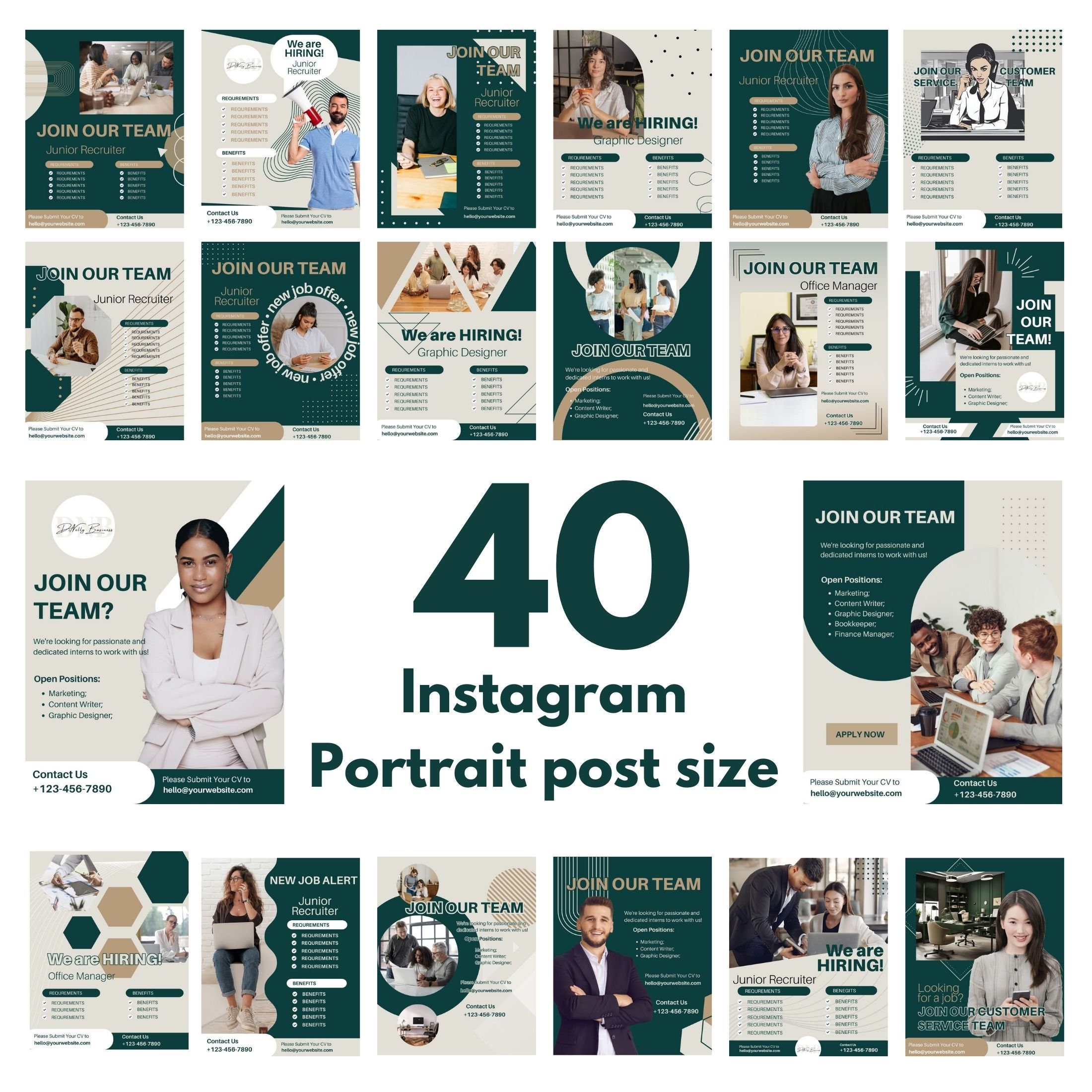 Recruitment Instagram Post Templates | Job Offers Instagram Posts ...