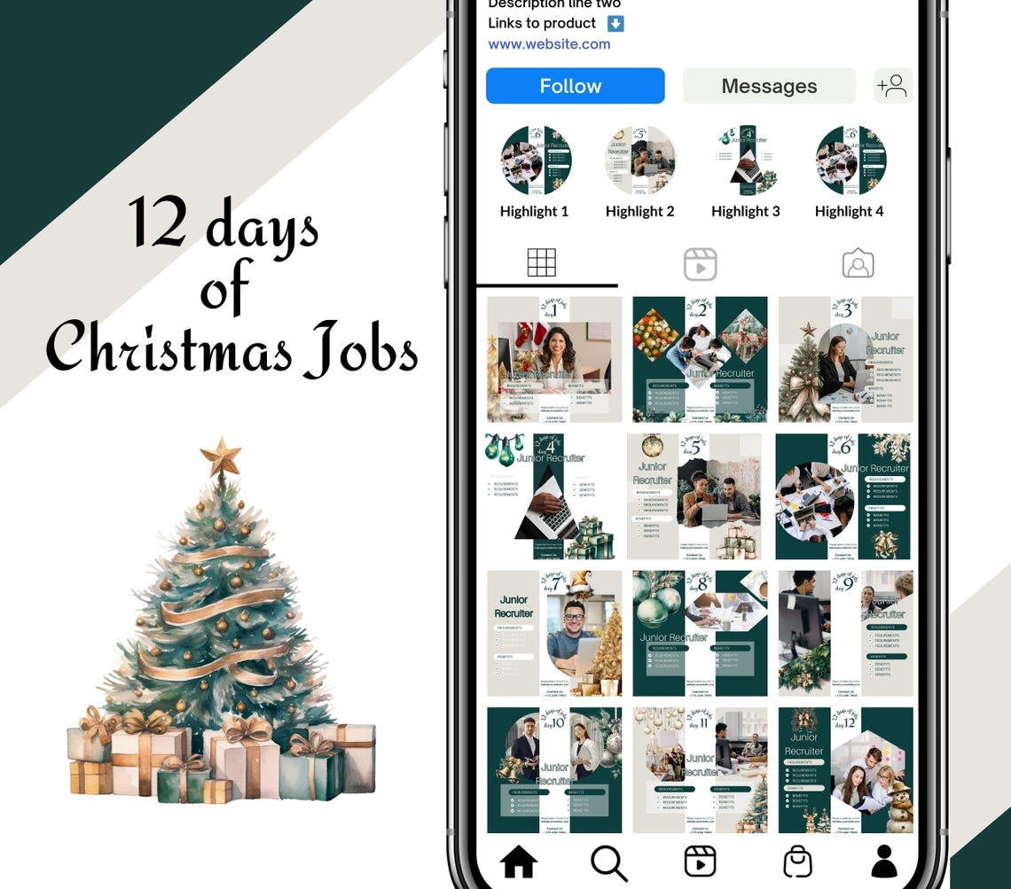 Recruitment Christmas Instagram Post Templates, Recruitment Holiday ...
