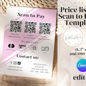 Pink QR Code Scan-to-pay Canva Template Editable QR Scan to - Etsy
