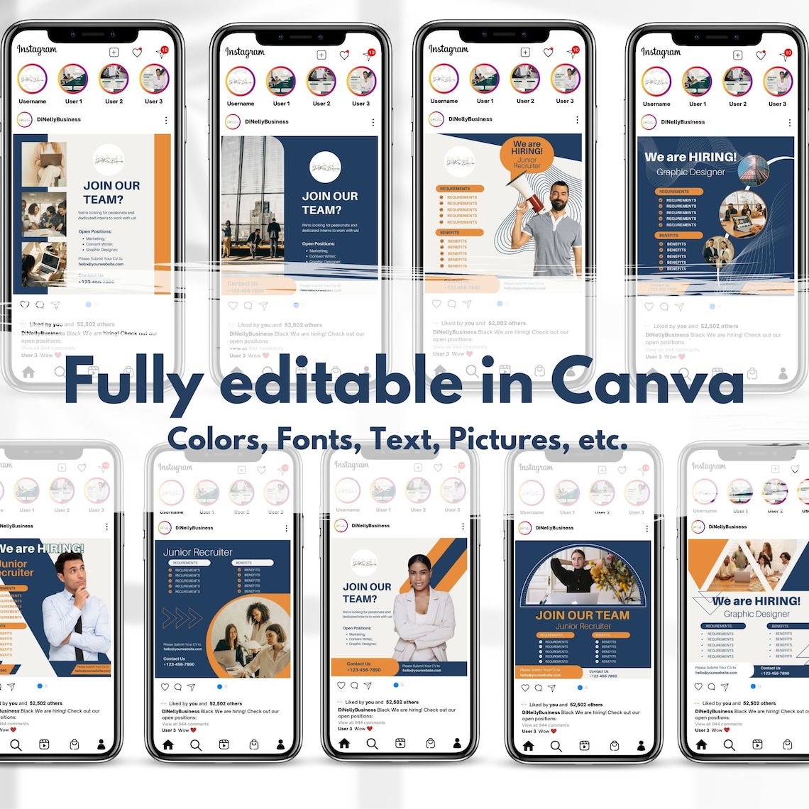 40 Recruitment Instagram Post Templates | Job Offers Instagram Posts ...