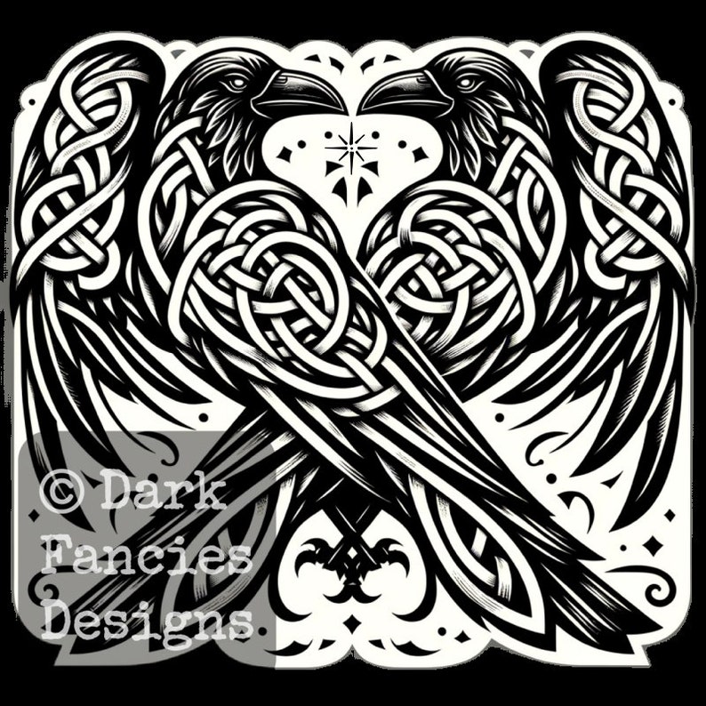 CELTIC CROWS Knotwork Clipart Printable Digital High-resolution Art ...