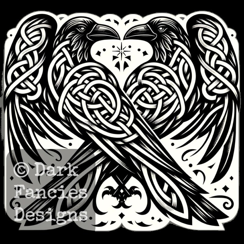 CELTIC CROWS Knotwork Clipart Printable Digital High-resolution Art ...