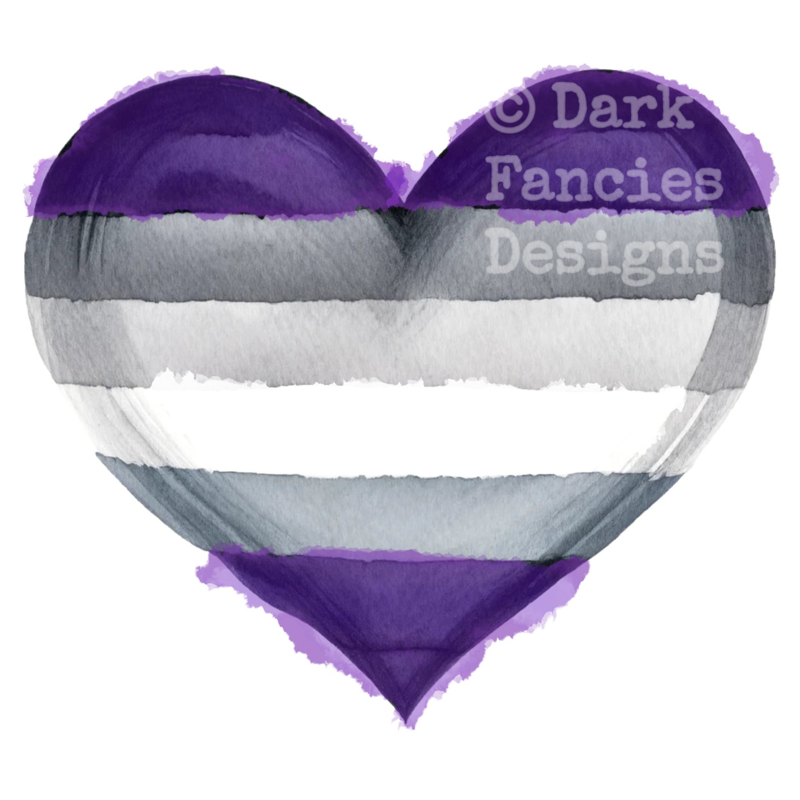 Beautiful GRAYSEXUAL Pride Flag Watercolor Heart Digital Print Instant ...