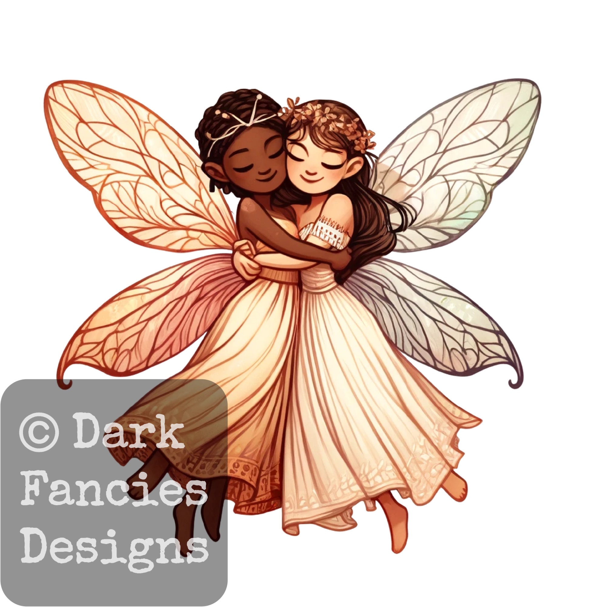 Cute Adorable FAIRY HUG Best Friends Fairies Digital Art High ...