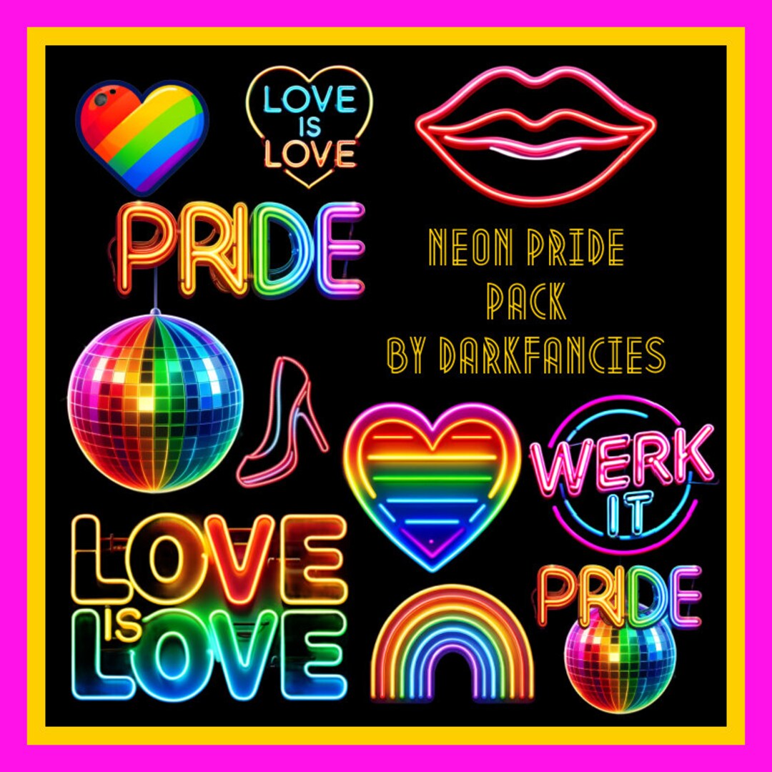 Celebrate Pride Month With This Neon Rainbow PRIDE Pack Including ...