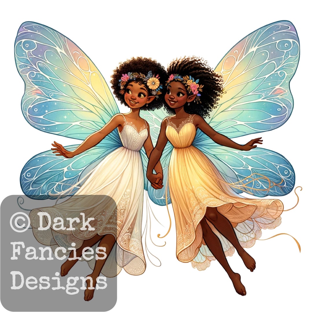 Cute Adorable FAIRY FRIENDS in Flight Digital Art High Resolution Pdf ...