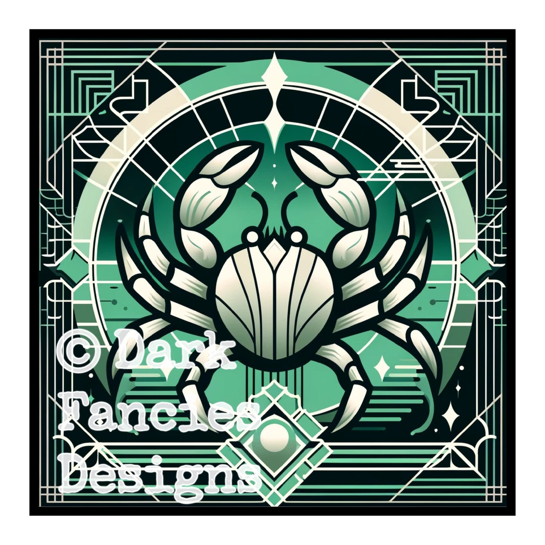 Gorgeous Stunning Art Deco CANCER Zodiac Sign Digital Art Print High ...