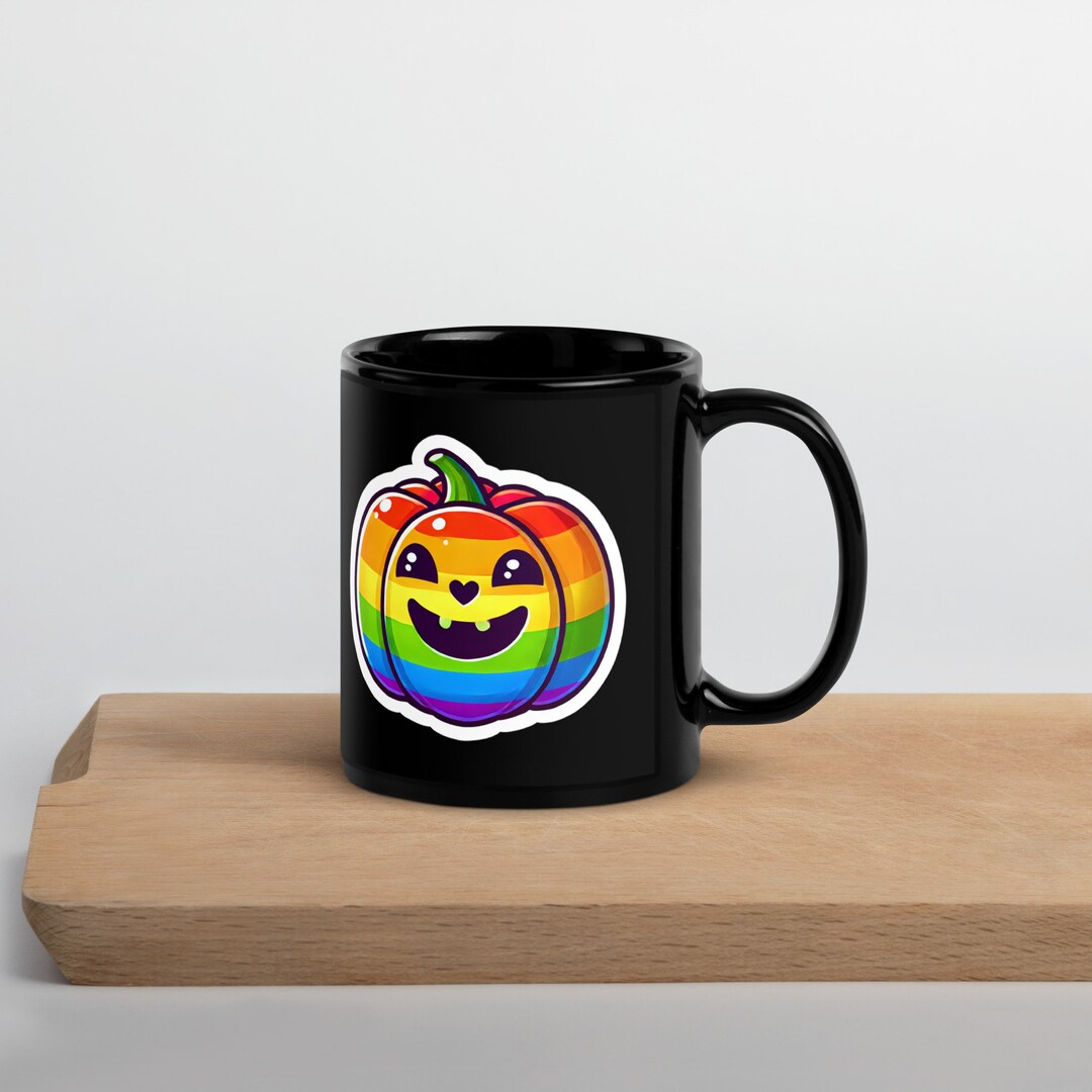 HALLOWEEN Rainbow PUMPKIN Jack O'lantern Cute Queer Gay Pride Black ...