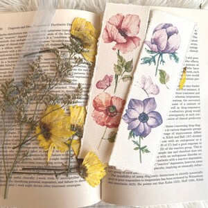 Flower Bookmarks , Book Lovers, Set of 4 Botanical Flowers in ...