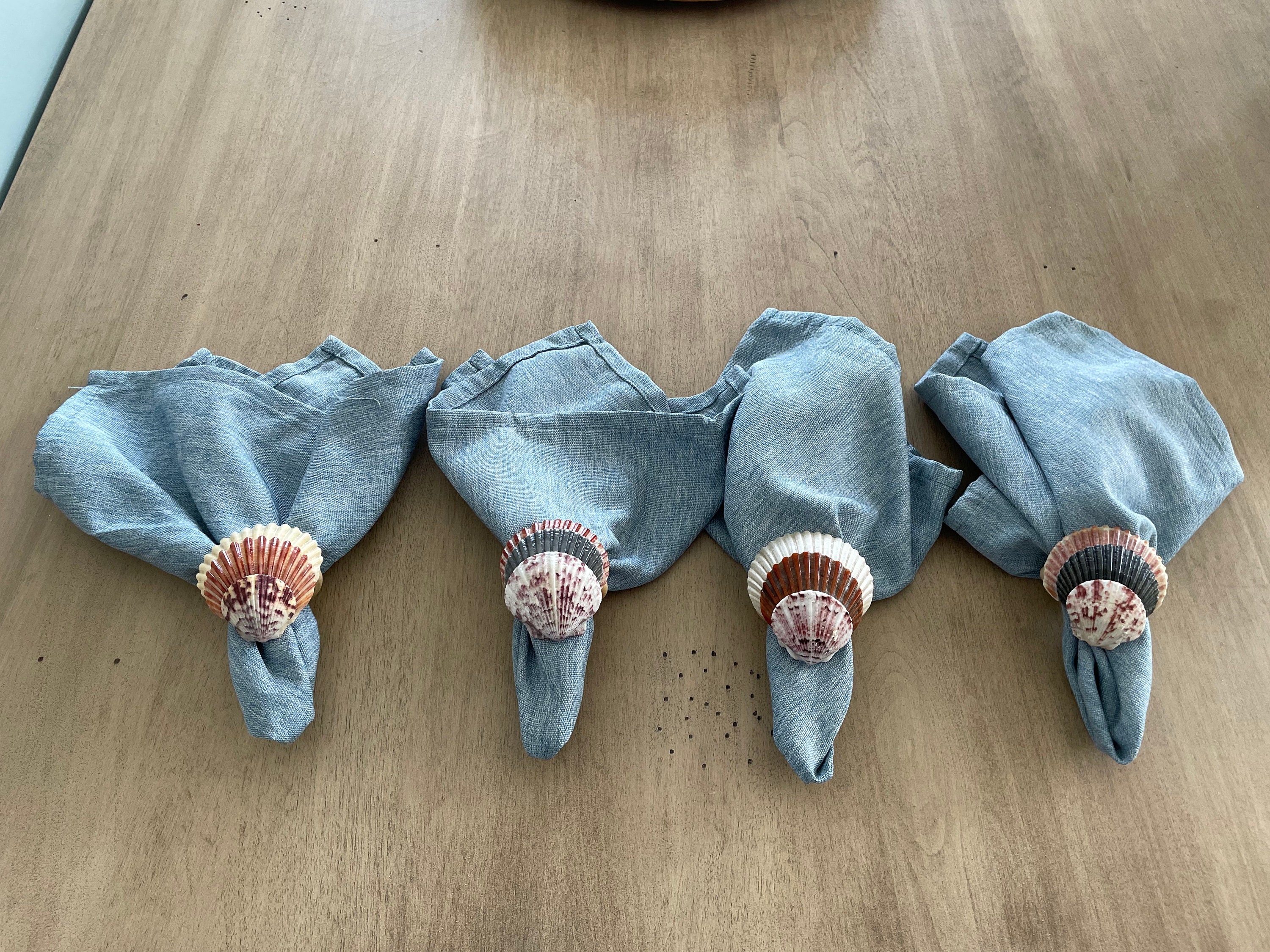 Scallop Shell Napkin Rings set of 4 - Etsy