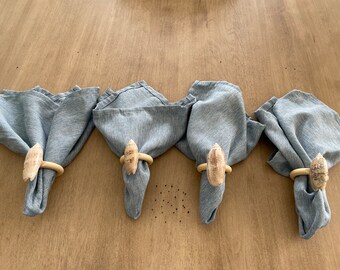 Oyster Shell Napkin Rings set of 4 - Etsy