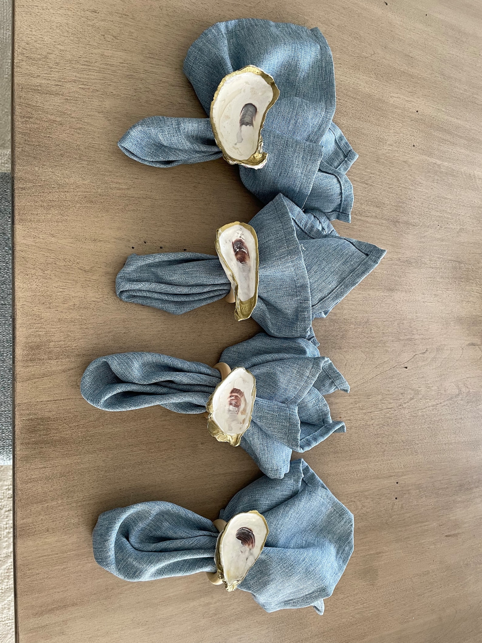 Oyster Shell Napkin Rings set of 4 - Etsy