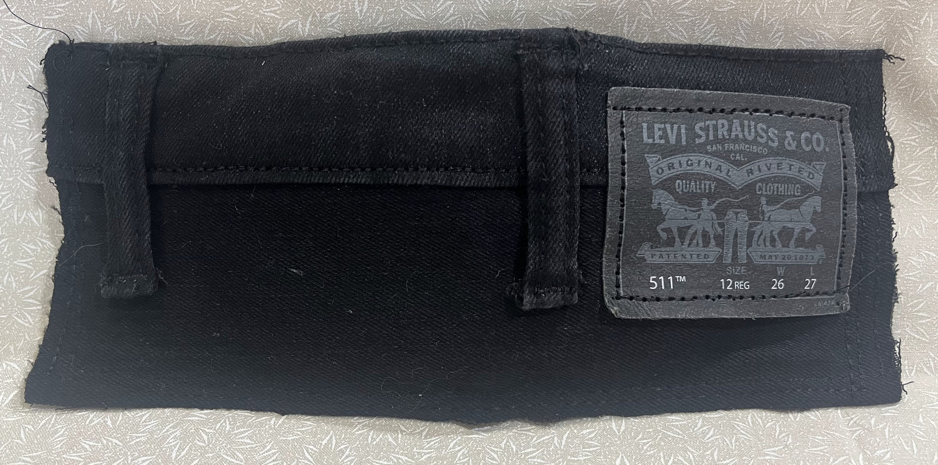 Levi Jeans Wallet Black Denim Folding - Etsy