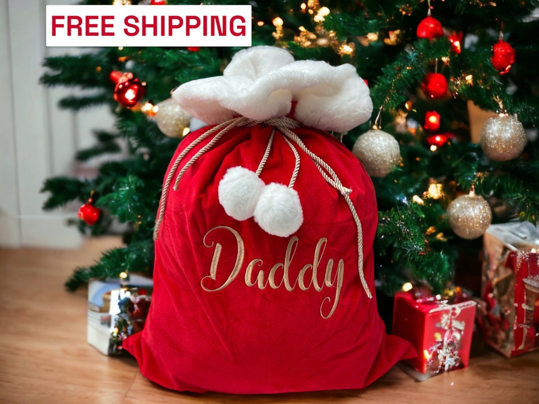 Luxury Velvet Santa Sack / Personalized Embroidered Big Santa Bag ...