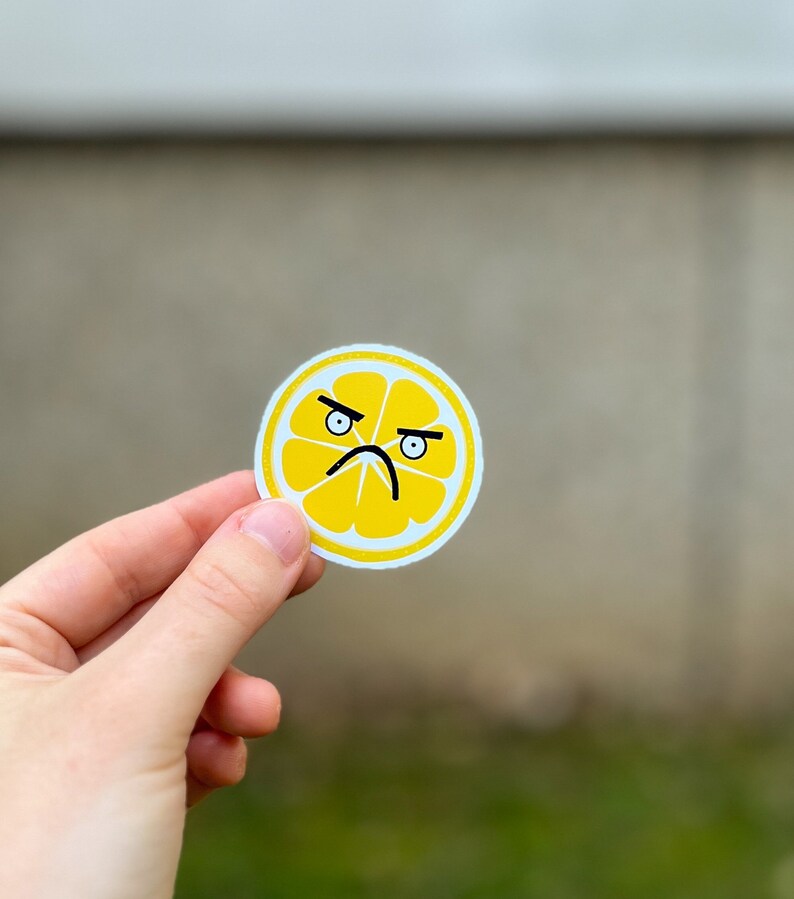 Angry Lemon Sticker Cute Sticker Journaling Scrapbooking - Etsy