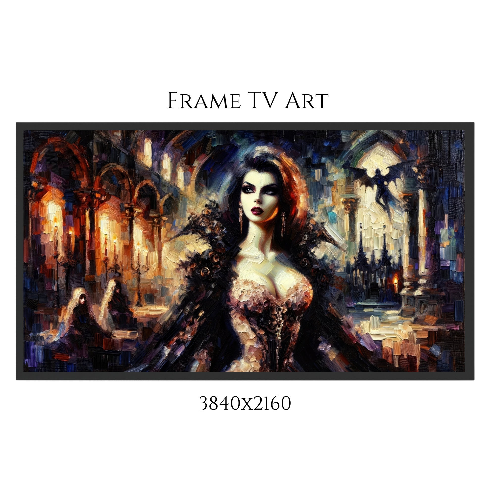 Female Vampire Gothic Frame TV Art, Vampire Frame Tv, Frame TV Vampire, Frame Tv Artwork ...