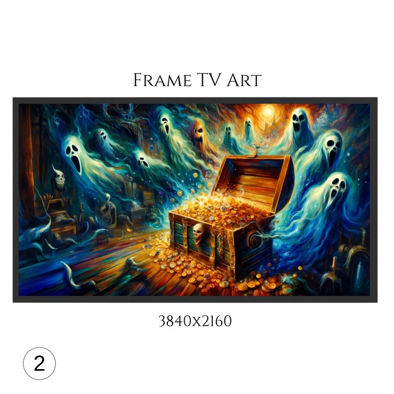 Ghosts and Pirate Treasure Frame TV Art, Ghost Frame TV, Pirate Frame ...