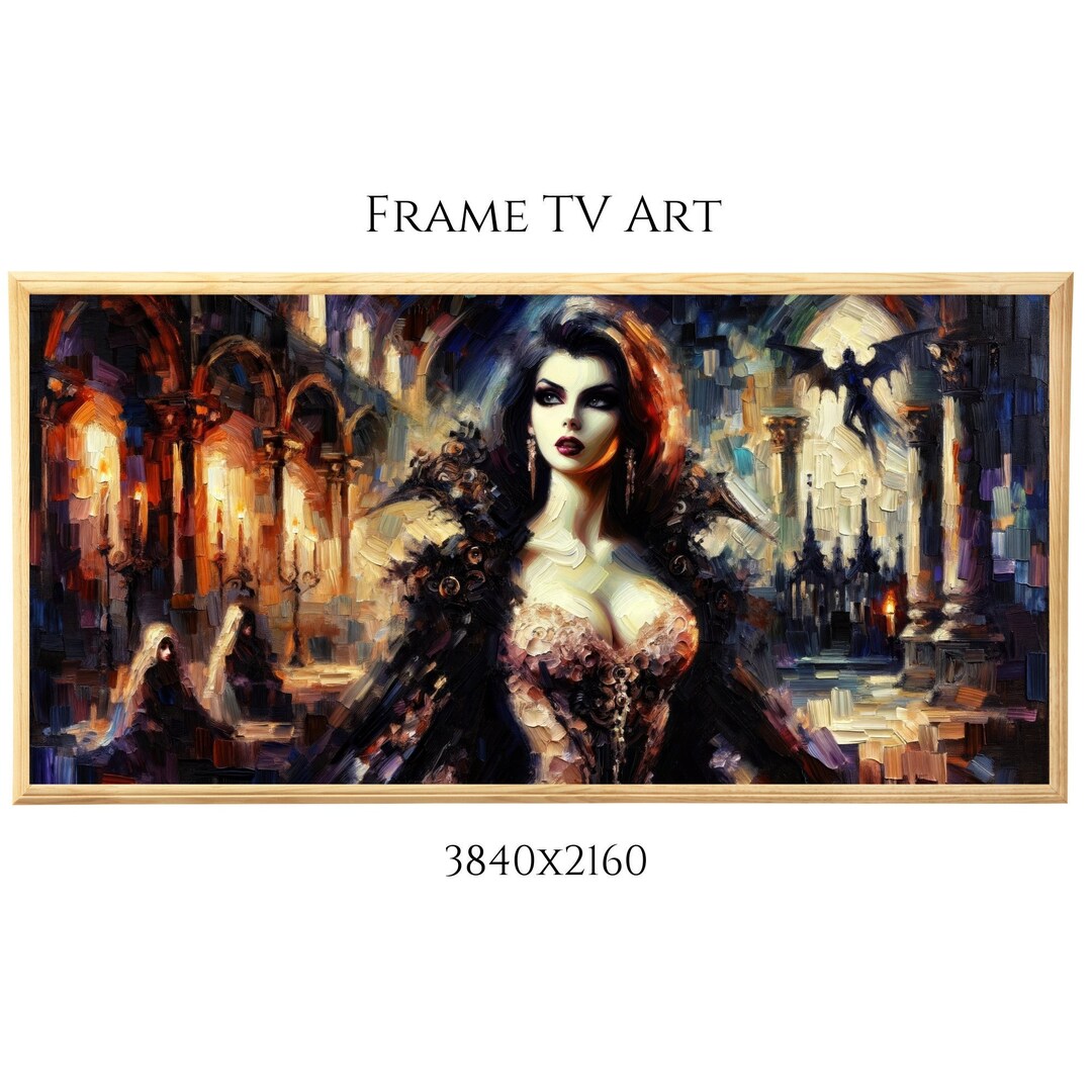 Female Vampire Gothic Frame TV Art, Vampire Frame Tv, Frame TV Vampire ...