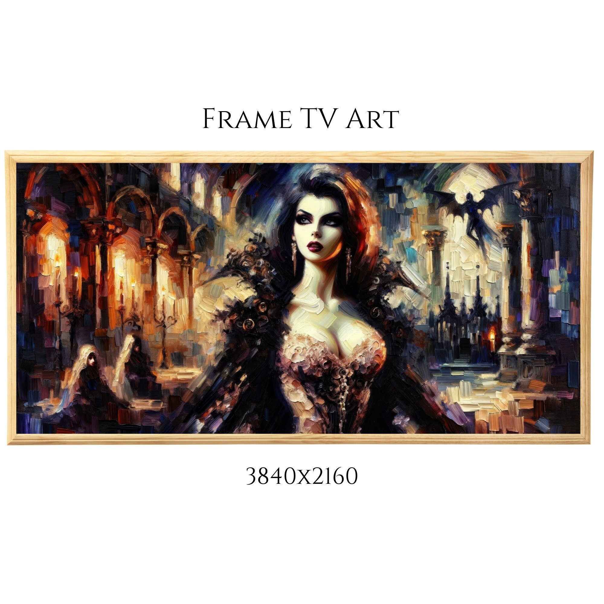 Female Vampire Gothic Frame TV Art, Vampire Frame Tv, Frame TV Vampire ...