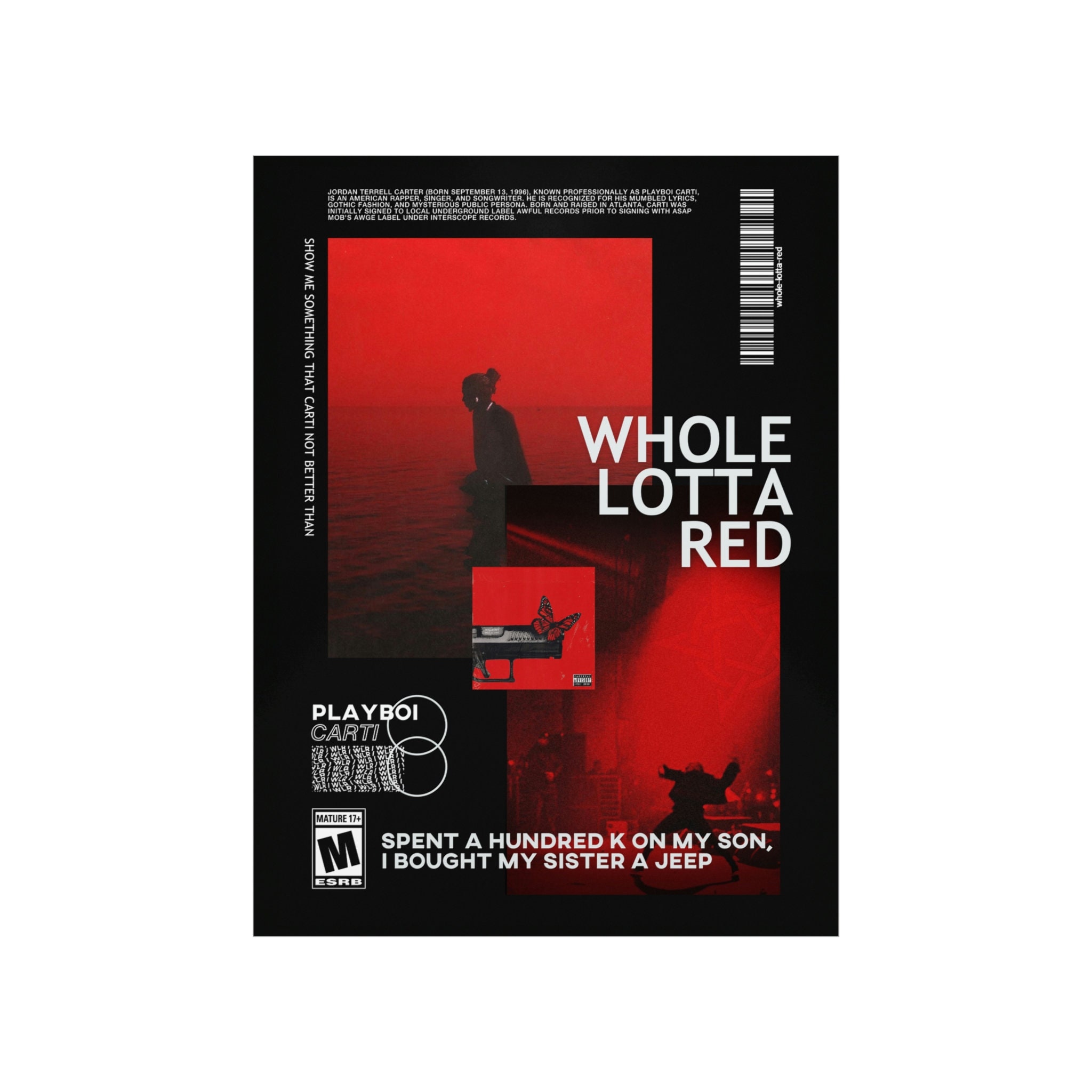 WLR POSTER - Whole Lotta Red - Wlr Merch - Playboi Carti - Playboi ...