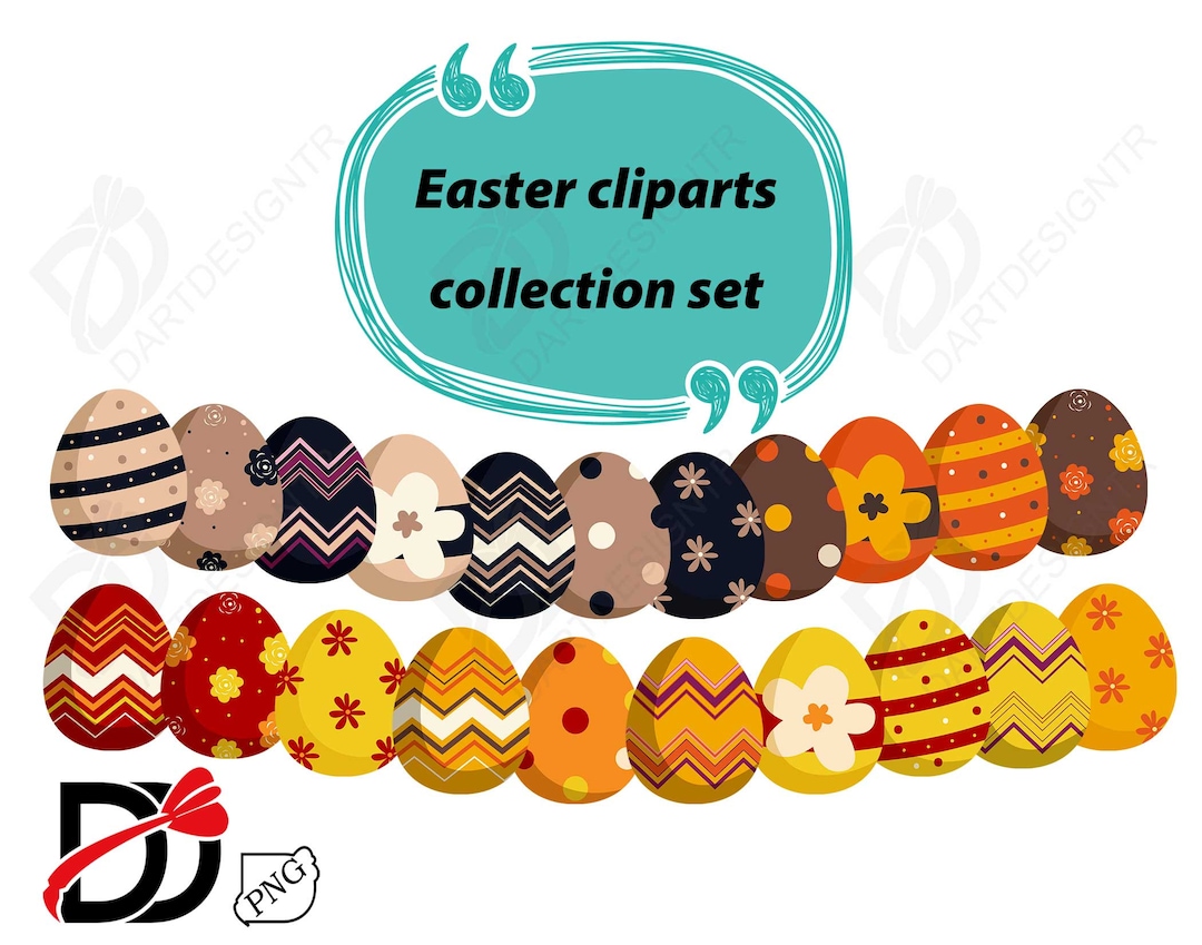 Watercolor Easter Eggs Clipart Set: Spring Decor PNG (digital Prints ...