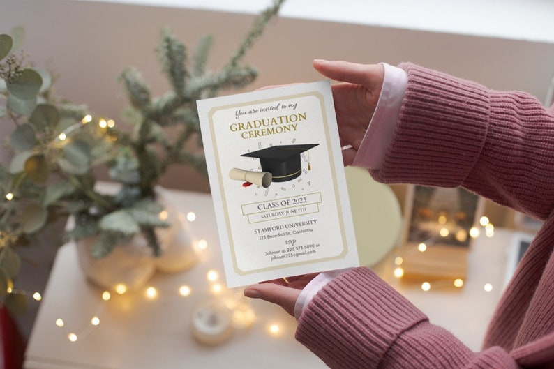 Editable Graduation Invitation Card, Editable Graduation Card ...