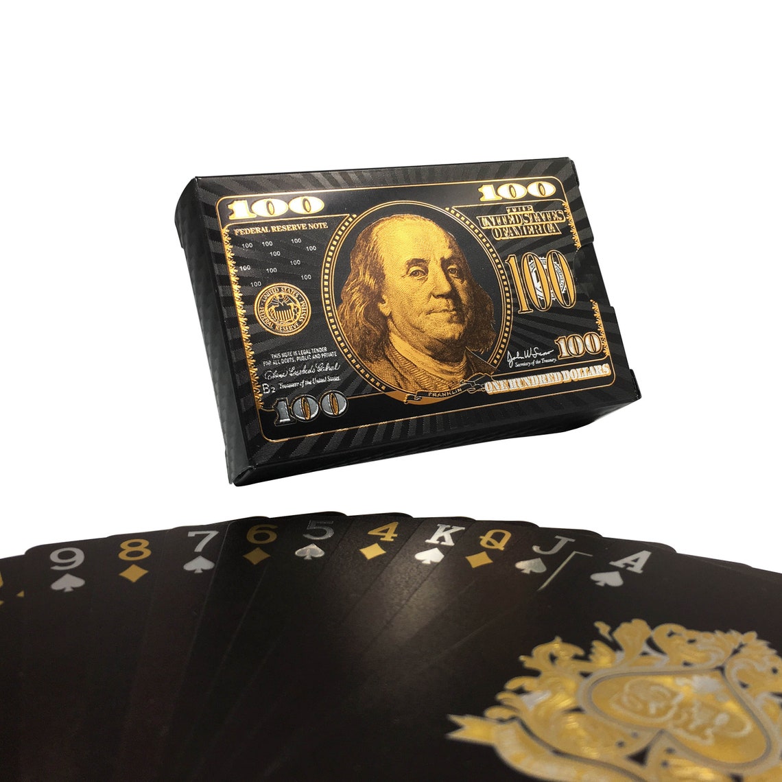 Silver and Gold Poker Cards Set, Dollar Playing Cards, Luxury Playing ...