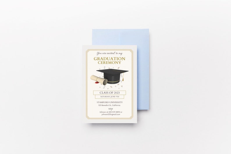 Editable Graduation Invitation Card, Editable Graduation Card ...