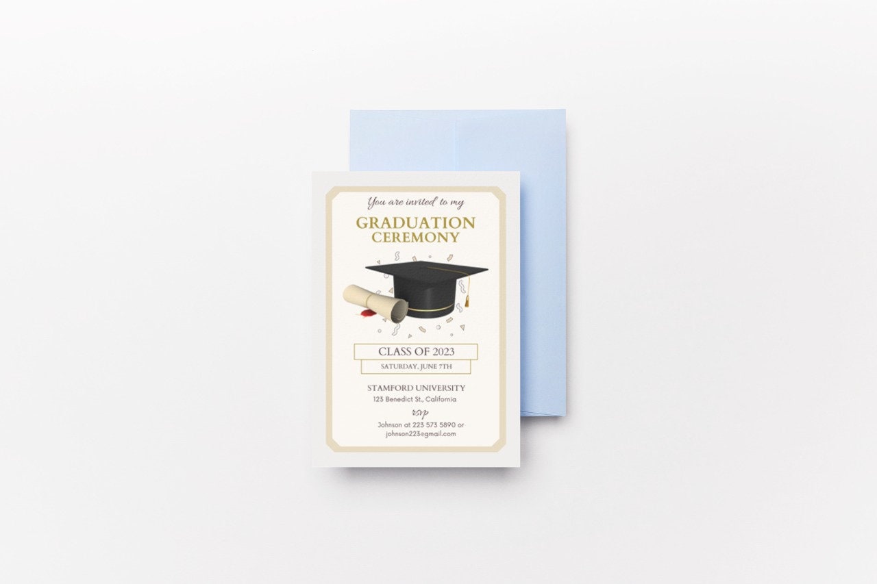 Editable Graduation Invitation Card, Editable Graduation Card ...