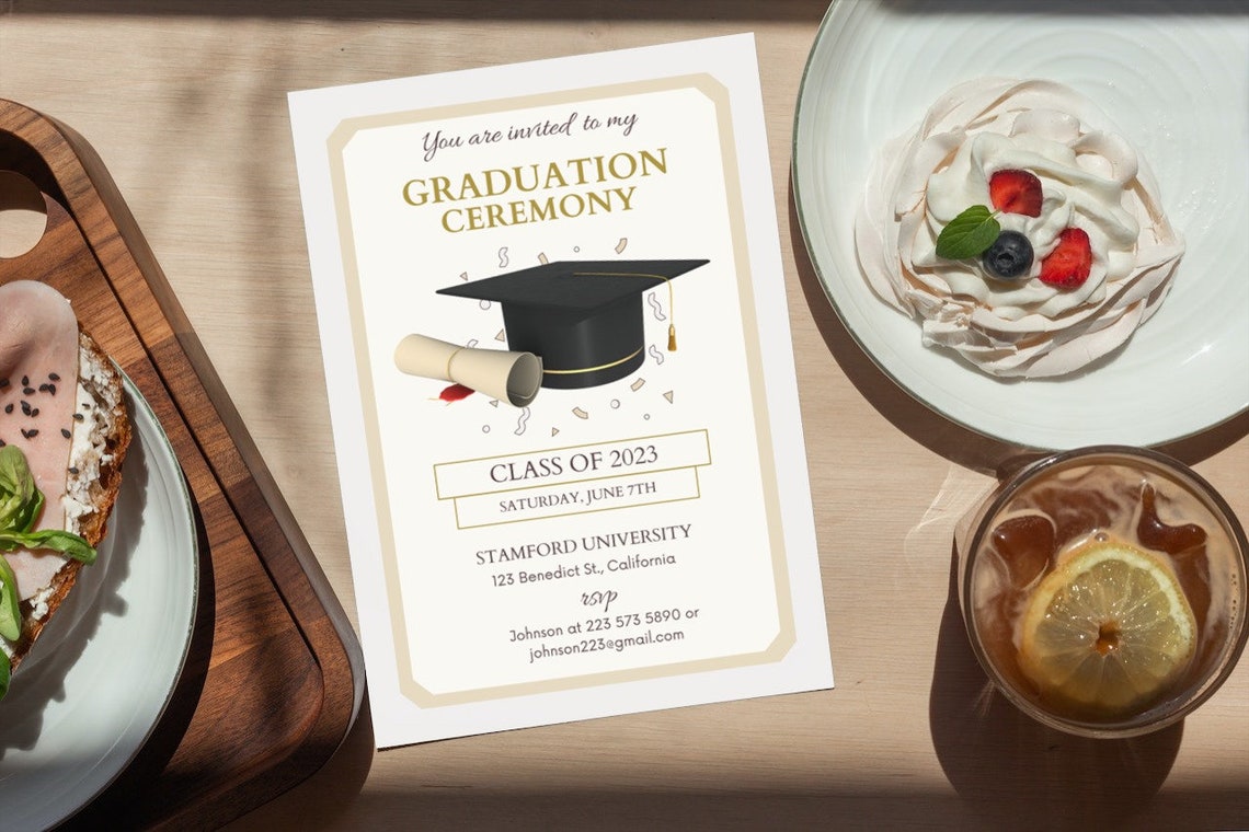 Editable Graduation Invitation Card, Editable Graduation Card ...