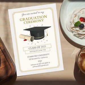 Editable Graduation Invitation Card, Editable Graduation Card ...
