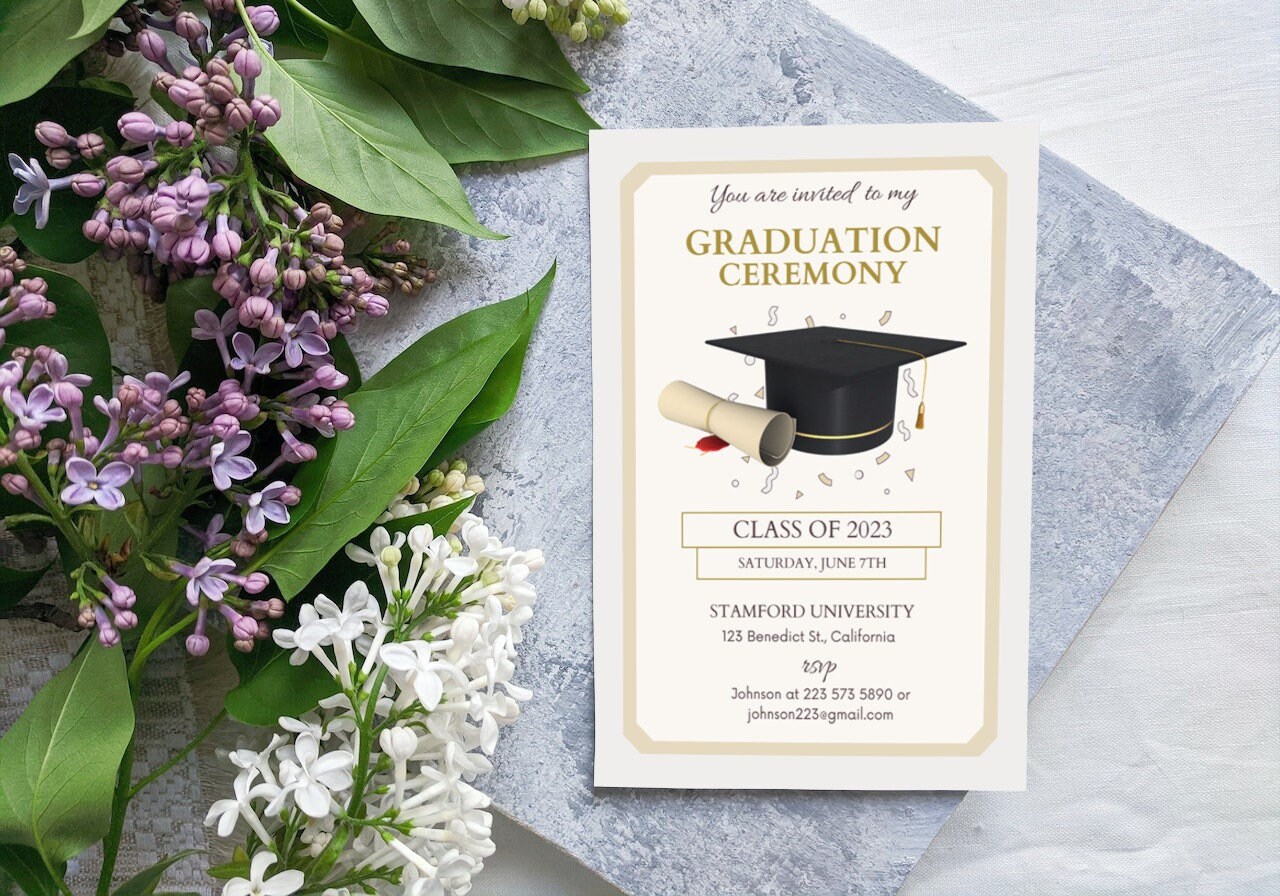 Editable Graduation Invitation Card, Editable Graduation Card ...