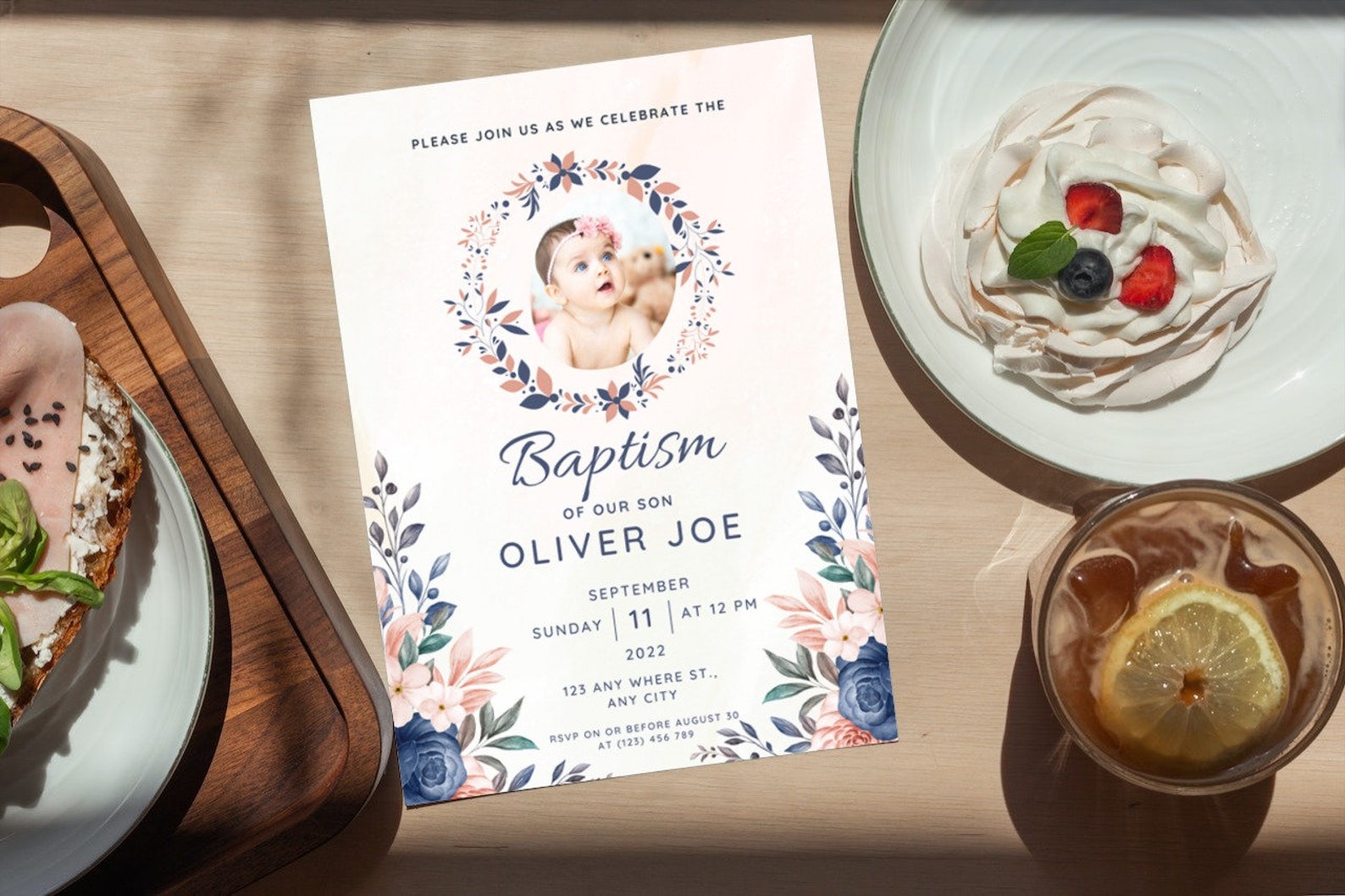 Editable Baptism Invitation Template, Christening Invitation Printable ...