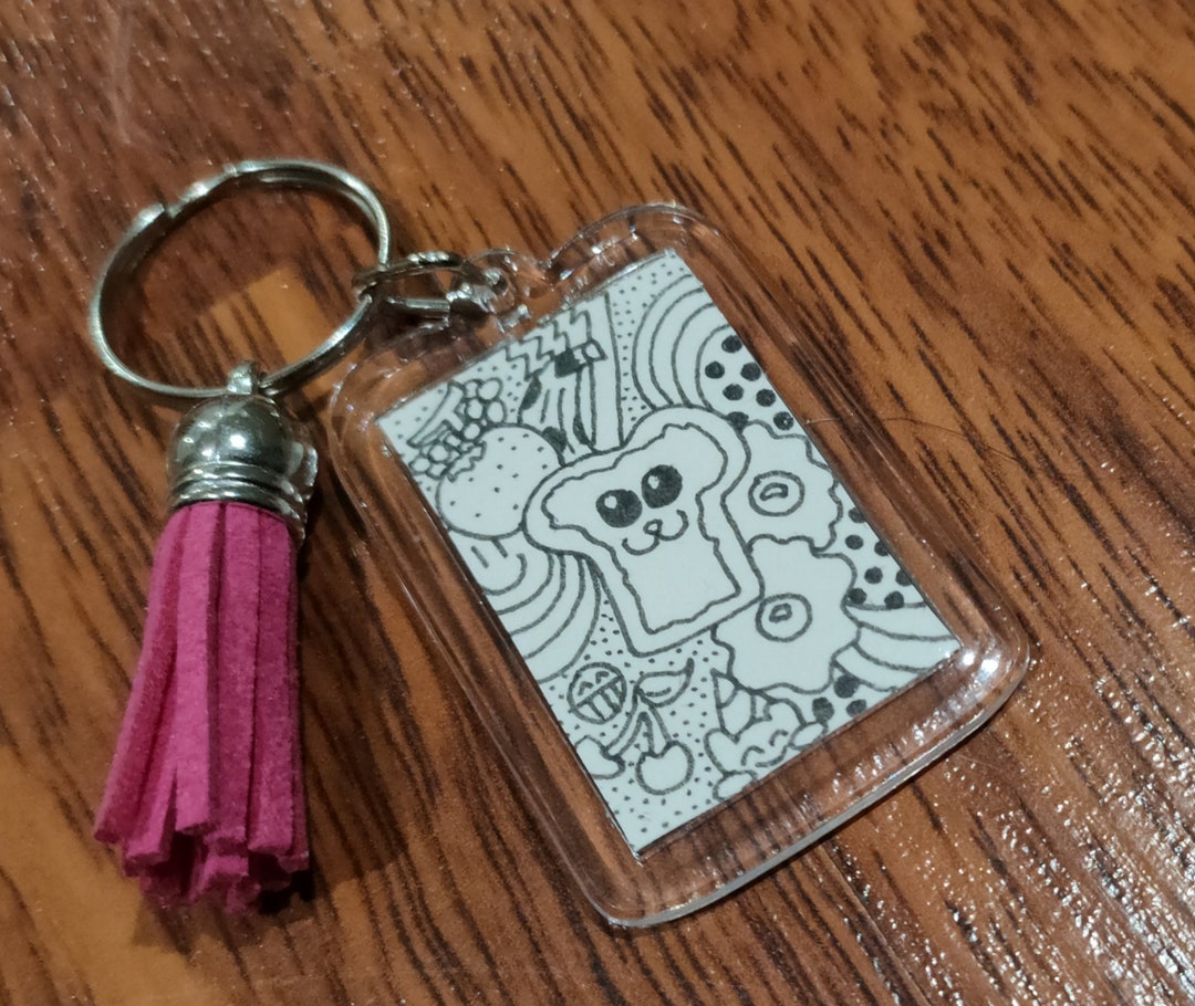Keychain Doodle - Drawing - Original - Etsy