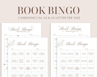 Printable Book Bingo Digital Reading Bingo A4, A5 & US Letter PDF ...