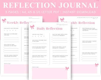 Printable Daily Reflection Journal | Weekly Reflection | Monthly ...