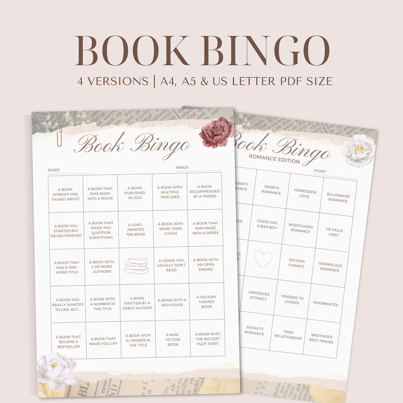 Printable Book Bingo - Etsy